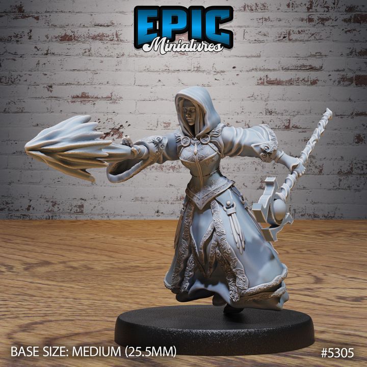 3D Printable High Sorceress Set / Humanoid Wizard Warrior / Female Magician / Mysterious Guild ...